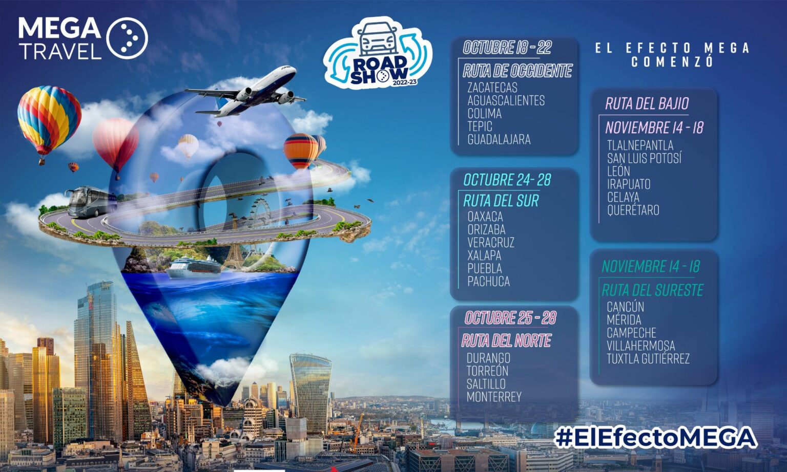 MEGA TRAVEL llevará el #ElEfectoMega a recorrer toda la República ...
